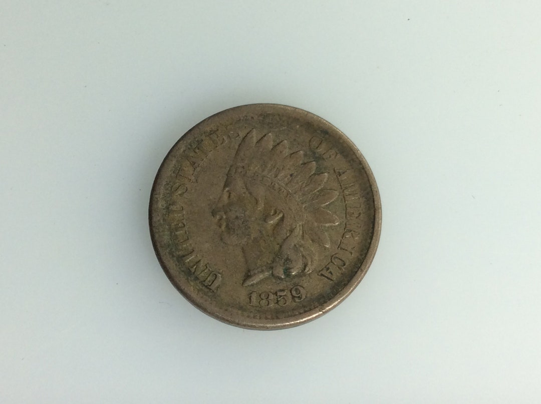 1859 United States Indian Head Full Liberty One Cent Coin Money Used - Etsy