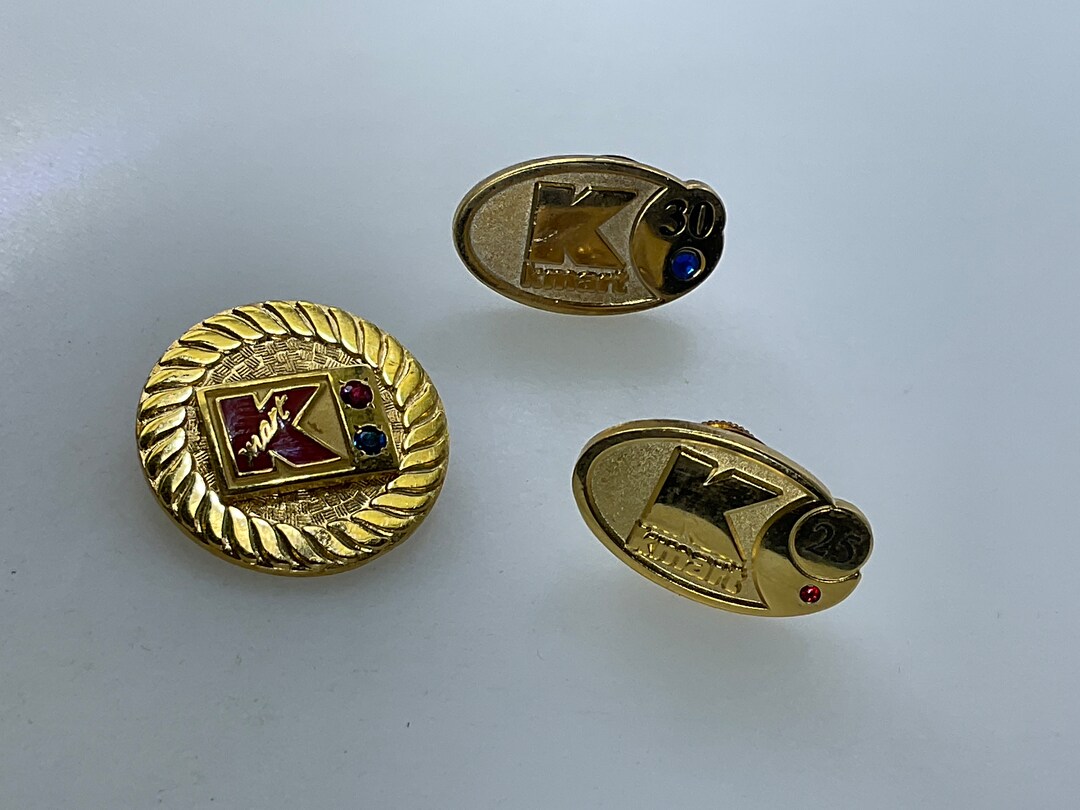 Vintage Lot of 3 Pins Gold Toned Assorted Kmart Service Used - Etsy