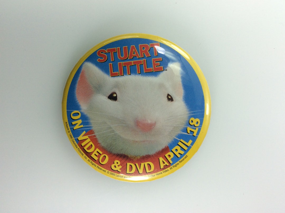 Vintage Pin Back Button Columbia Tristar Stuart Little on Video and DVD ...