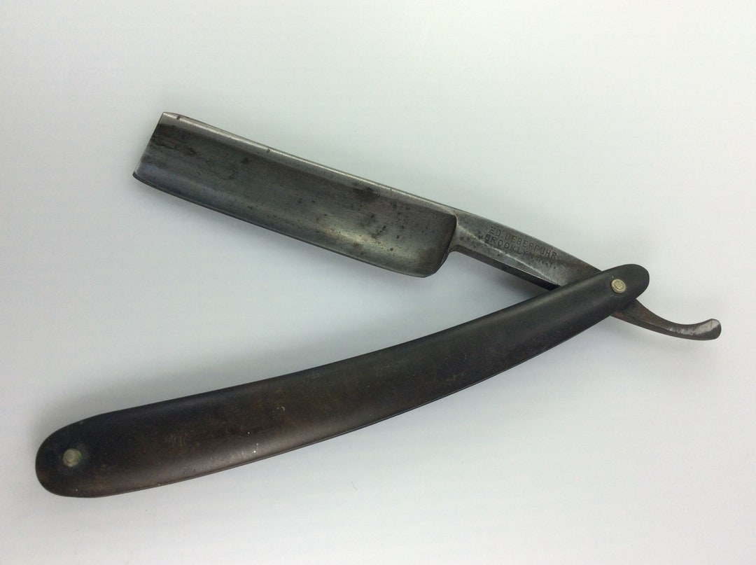 Vintage ED Ueberfuhr New York Straight Razor With Black Scales - Etsy