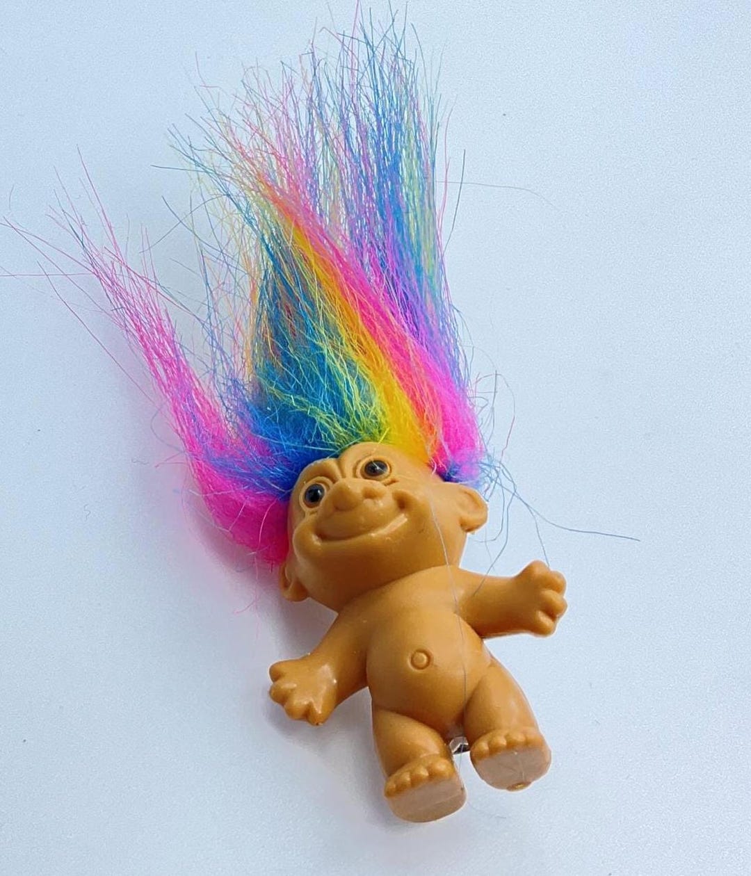 Vintage Russ Troll Pin With Rainbow Hair Used - Etsy