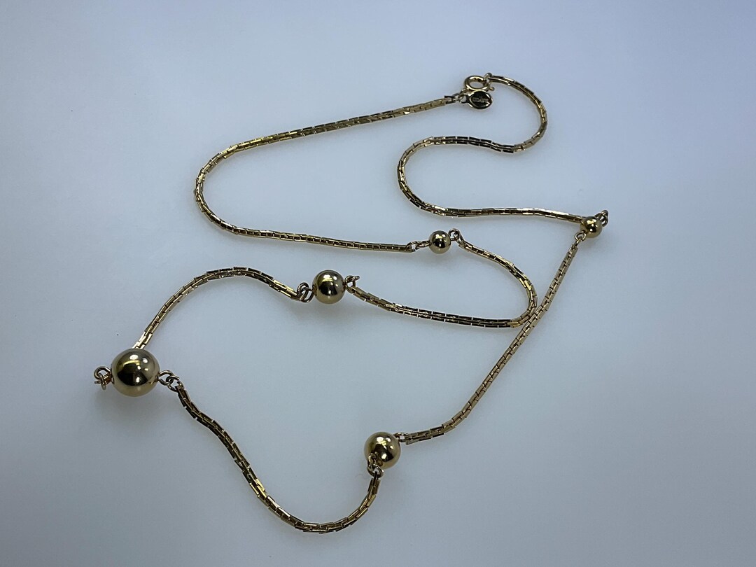 Vintage Avon 24” Necklace Gold Toned Chains With Beads Used - Etsy