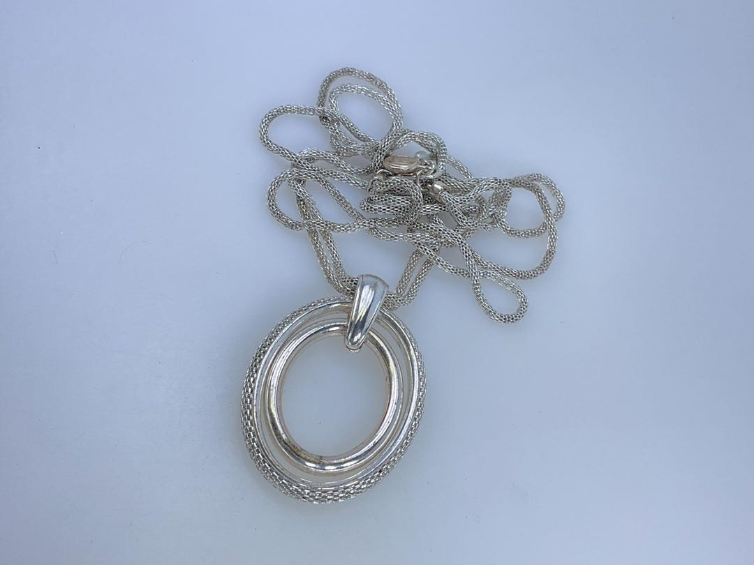 Vintage 28” Necklace 2 Strands Mesh Chains With Ovals Used - Etsy