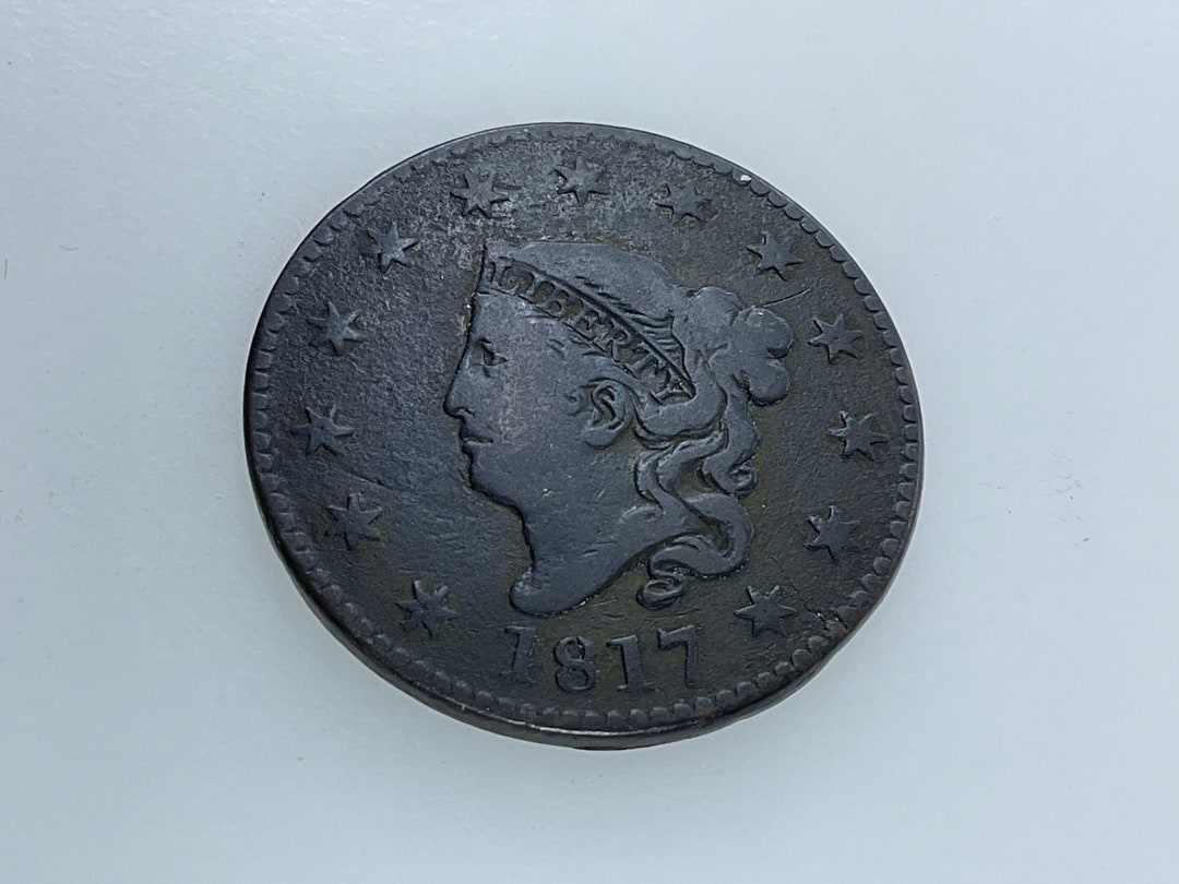 1817 US Large One Cent 13 Stars Coin Money Used - Etsy