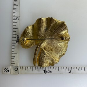 Vintage BSK Pin Brooch Gold Toned Textured Leaf Used - Etsy