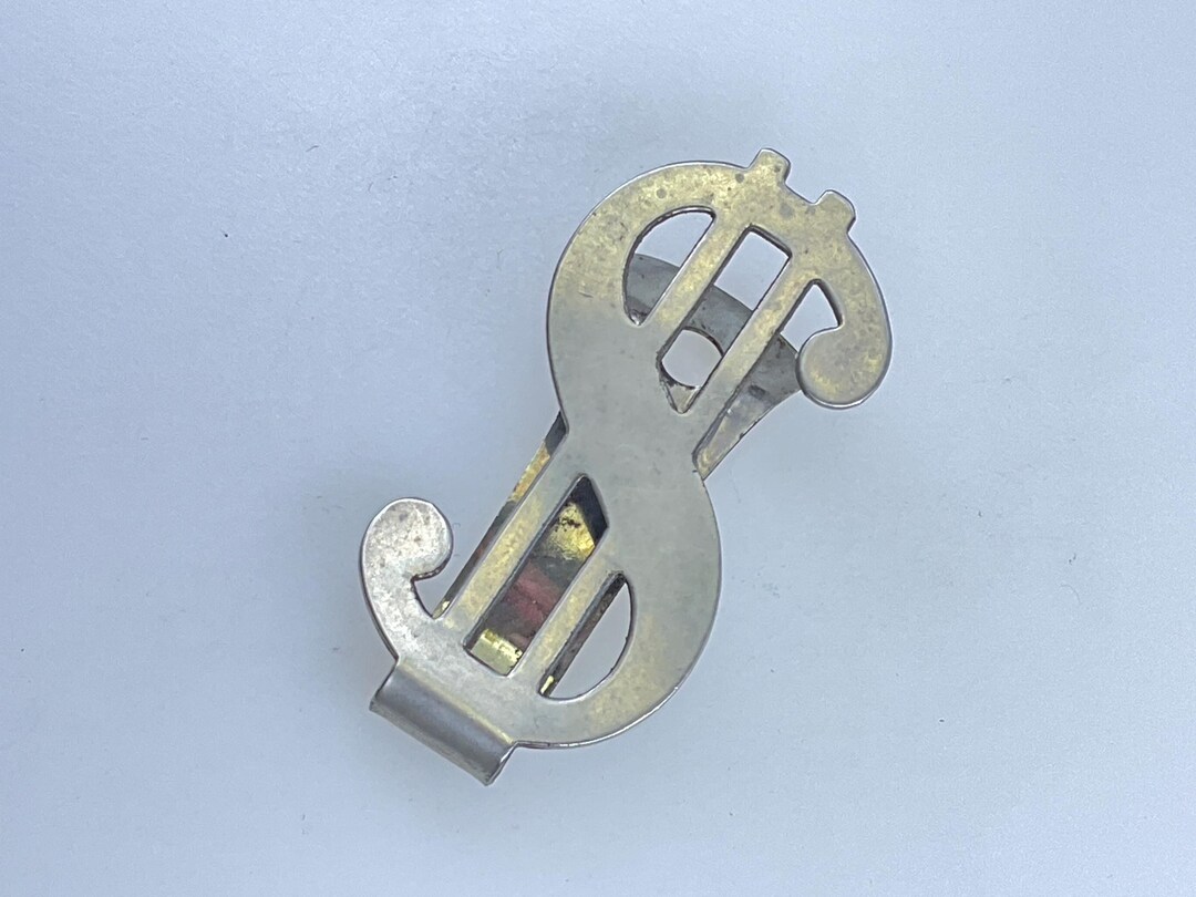 Vintage Money Clip Silver Toned Dollar Sign Used - Etsy