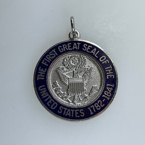 Vintage National Archive Charm Sterling Silver 925 First Great Seal of ...