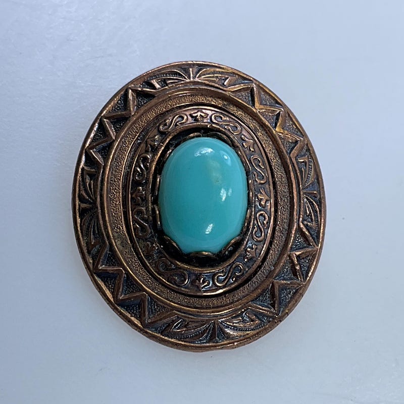 Turquoise Brooch - Etsy