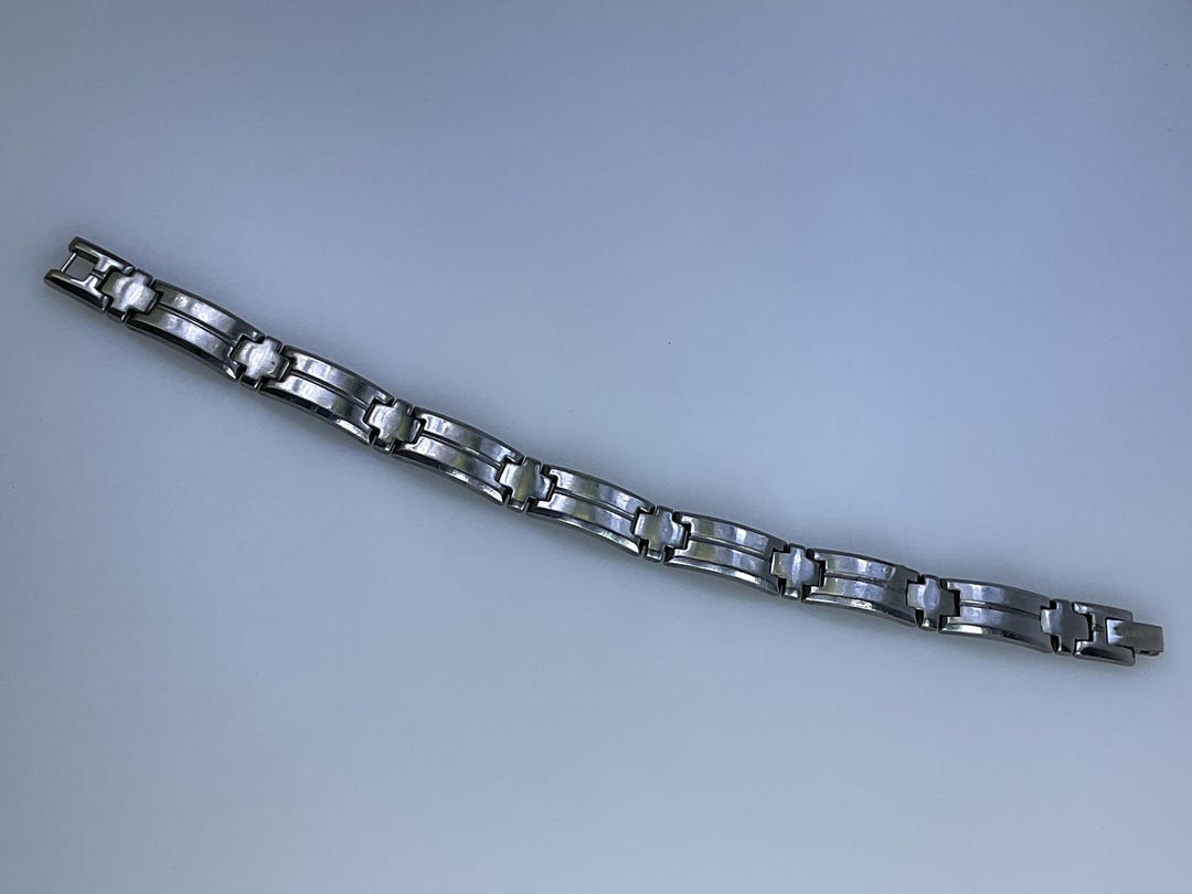 Vintage Sabona 8” Bracelet Stainless Steel Rectangles Design Used - Etsy