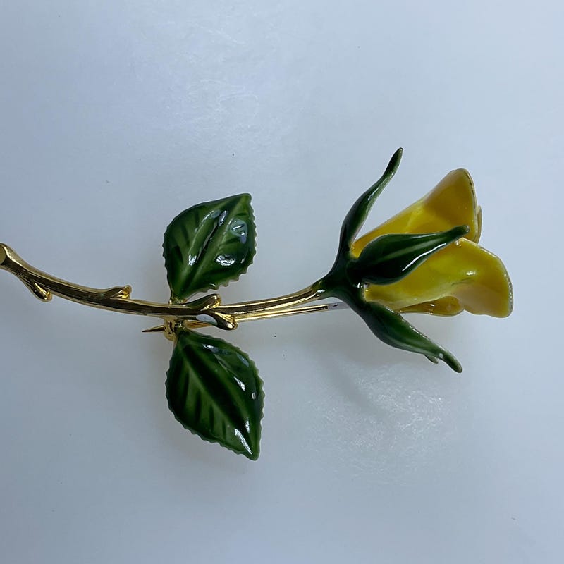 Yellow Rose Pin - Etsy