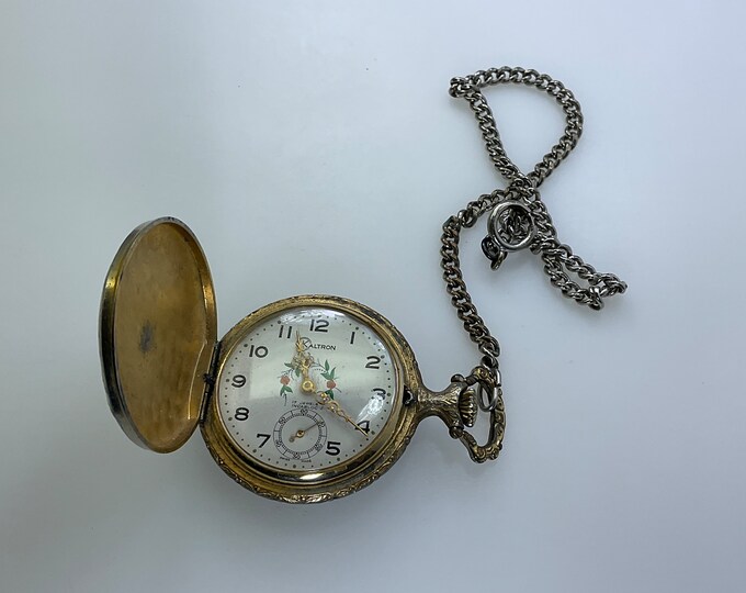 Vintage Kaltron Pocket Watch Horse Theme Windup Working Condition Shows ...