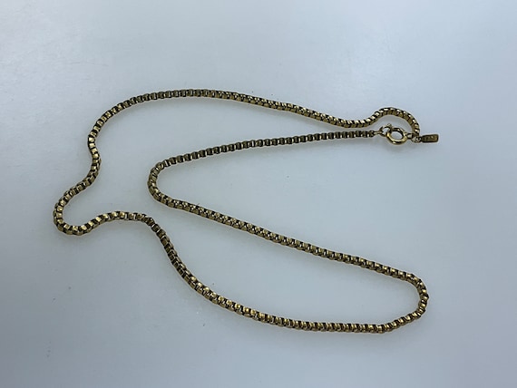 Vintage Monet 16” Necklace Gold Toned Box Chain Used - Gem