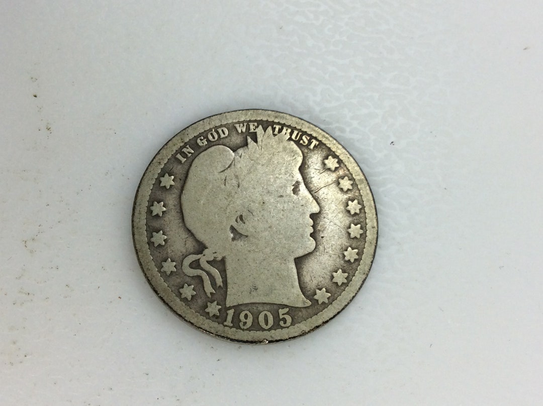 Vintage 1905 Quarter Dollar Coin Money US Used - Etsy