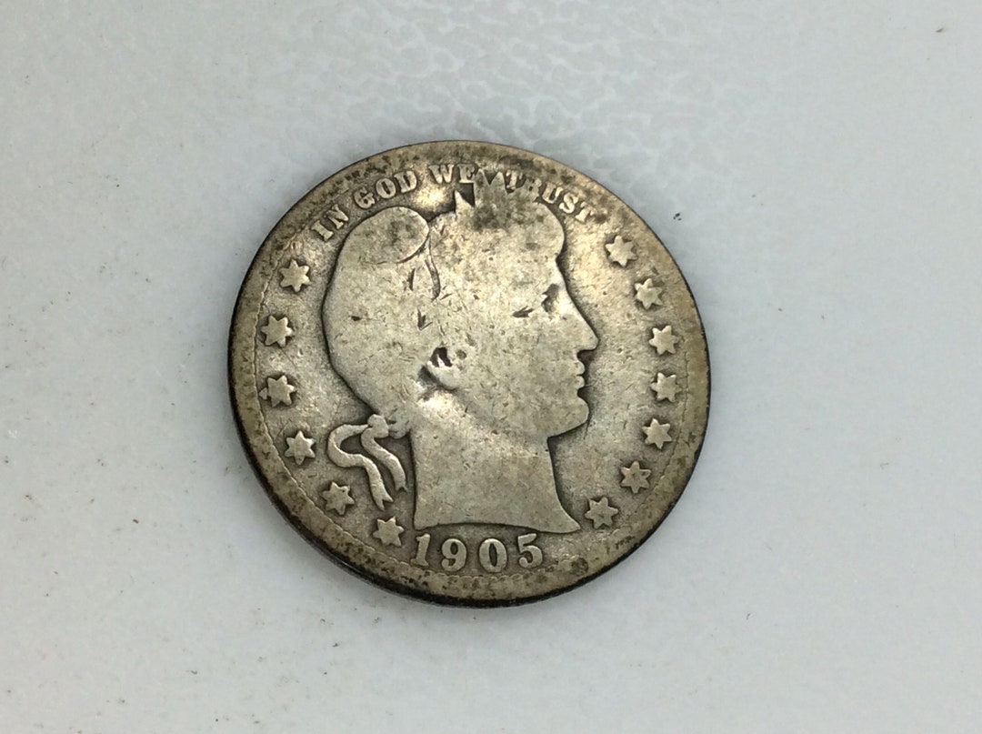 Vintage 1905 Quarter Dollar Coin Money US Used - Etsy