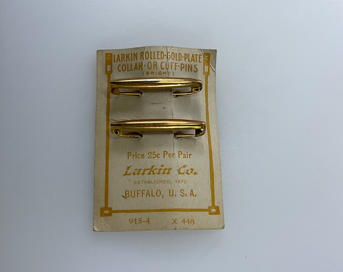 Vintage Collar Cuff Pins Gold Toned Bar Old Stock - Etsy