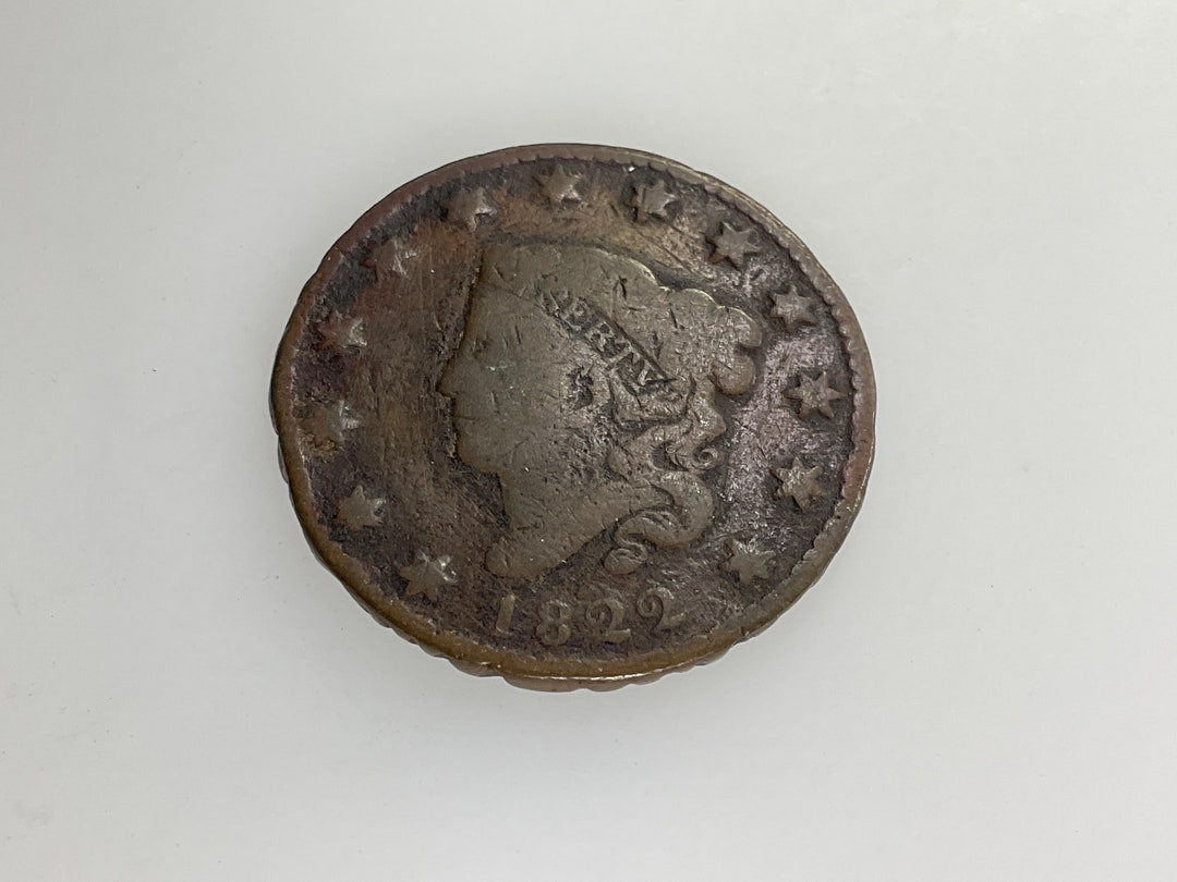 1822 United States Large Liberty One Cent Coin Money Rough Used - Etsy