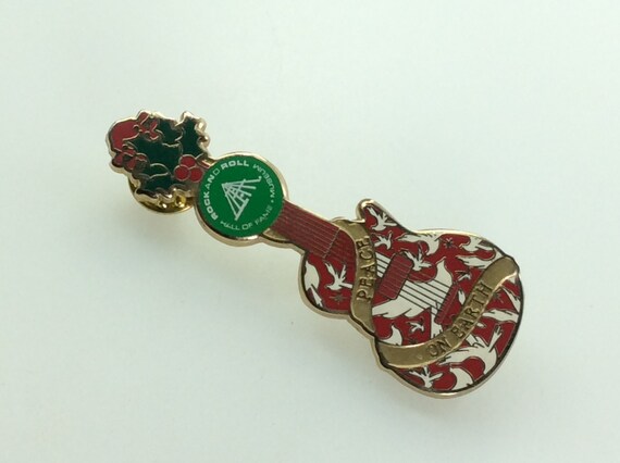 Vintage Pin Gold Toned Guitar Rock and Roll Hall of Fame - Etsy