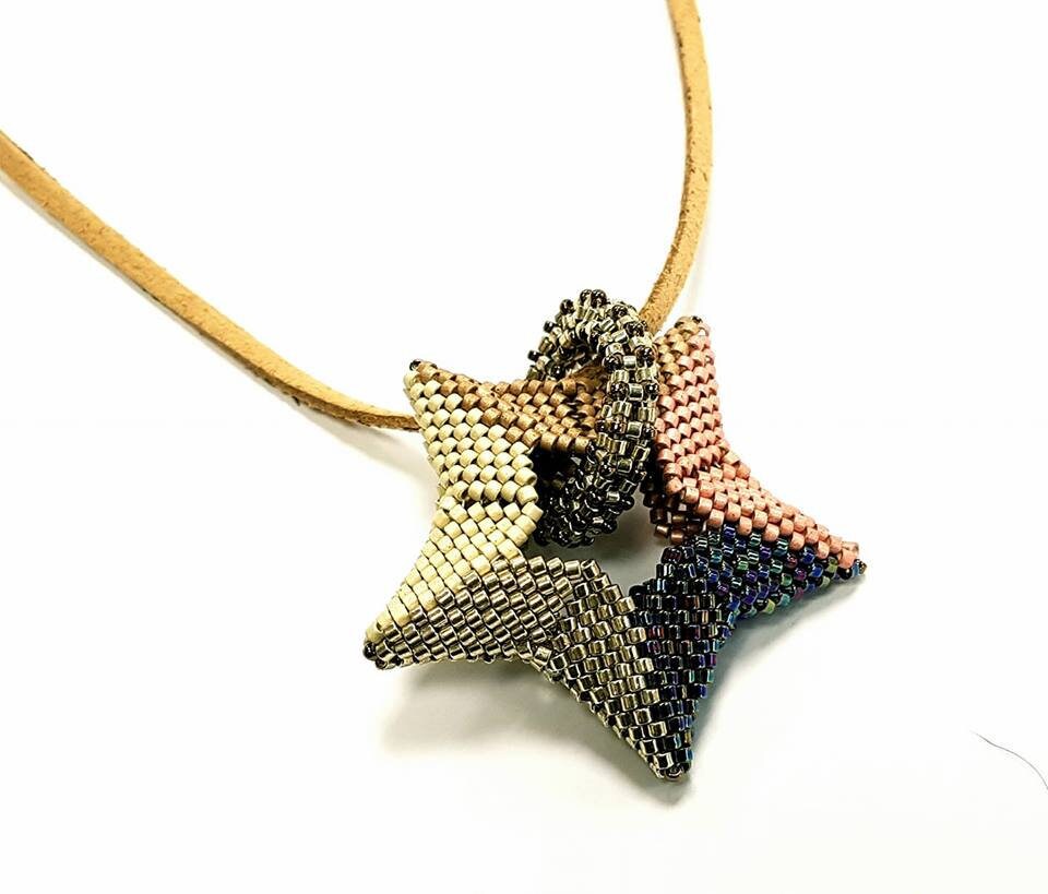 Peyote Stitch Herringbone Chenille Rope 3D Geometric Star - Etsy