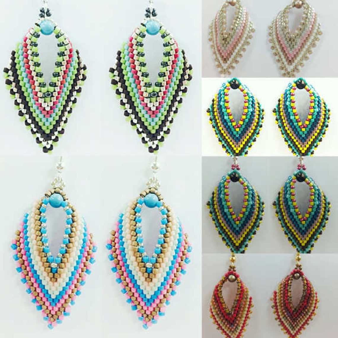 Beading Pattern Russian Leaf Earrings Delica Beads Beadwork Pattern ...