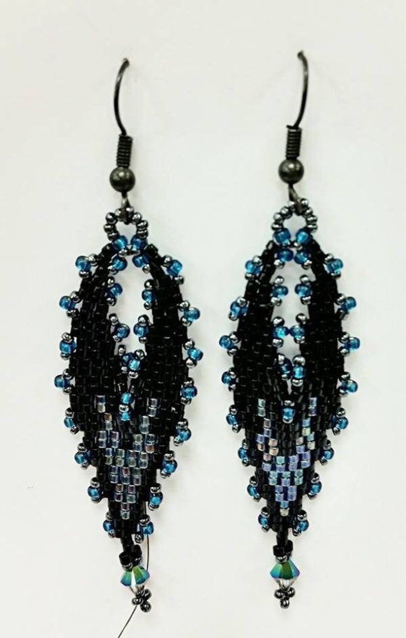 Two Drop Peyote Feather Earrings Beading Pattern Beading Tutorial - Etsy