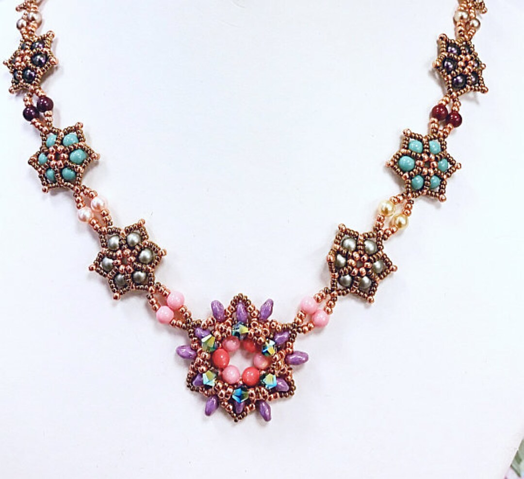 Beading Pattern Necklace Beading Pattern Superduo Pearls Tutorial - Etsy