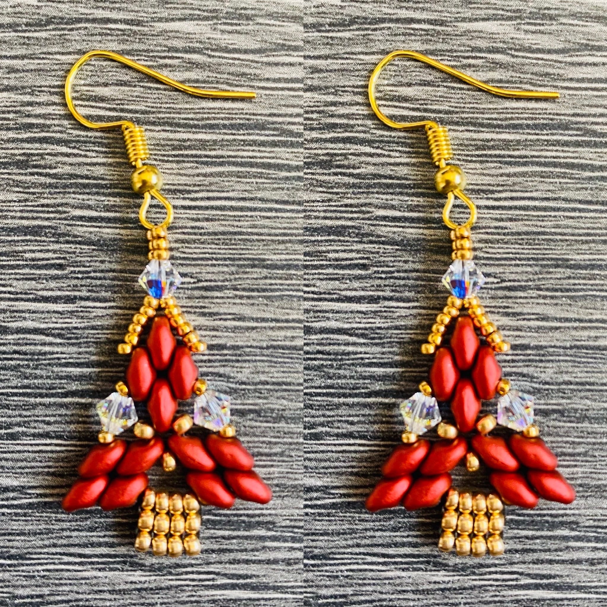 Christmas Tree Superduo Earrings Pattern Beading Tutorial With Step by ...