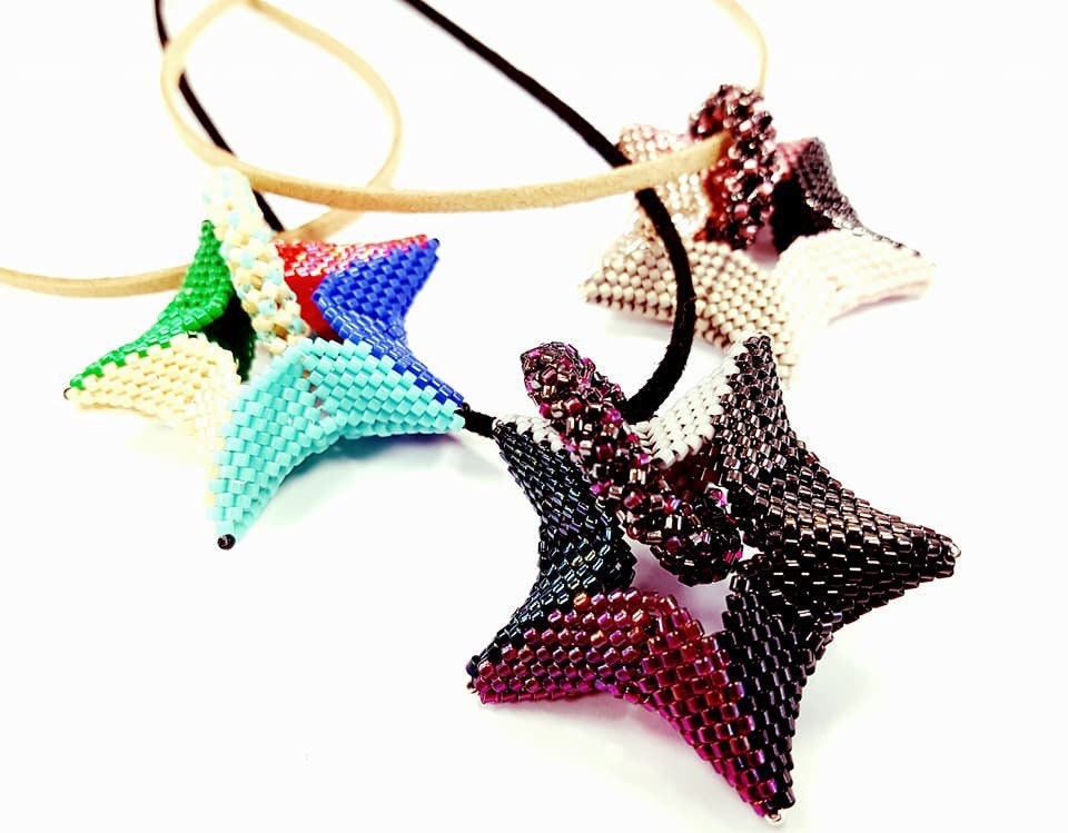 Peyote Stitch Herringbone Chenille Rope 3D Geometric Star - Etsy