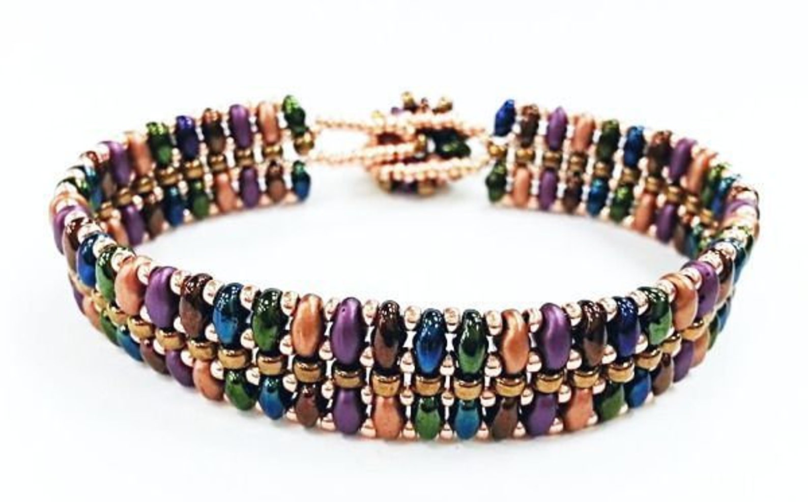 Superduo & Seed Bead Beading Pattern Bracelet Beading Tutorial Beginner ...