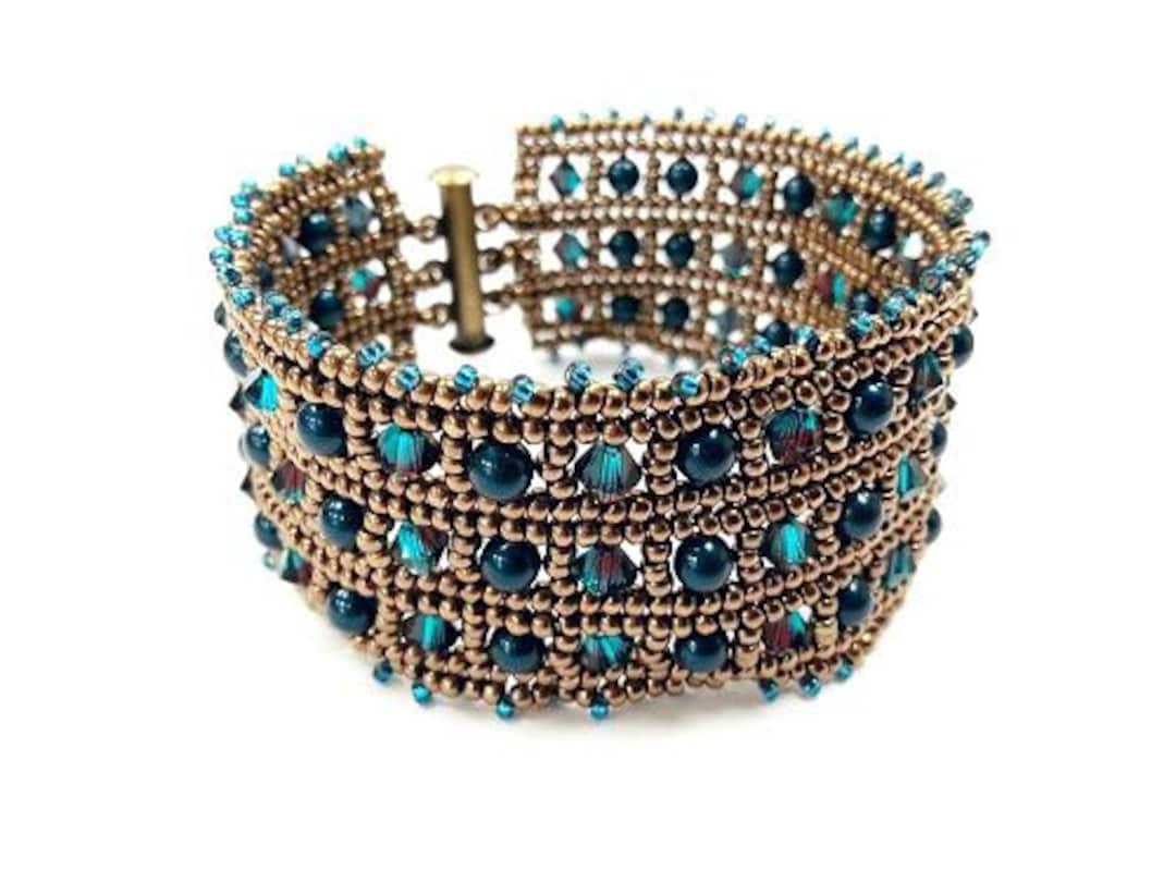 Herringbone Beading Pattern Crystal and Pearl Beading Tutorial Photo ...