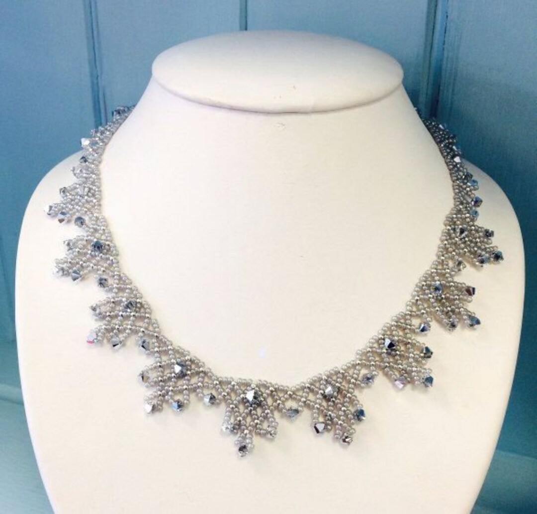 Feather Netted Beadwork Necklace Beading Patterns Diagrams Beading ...