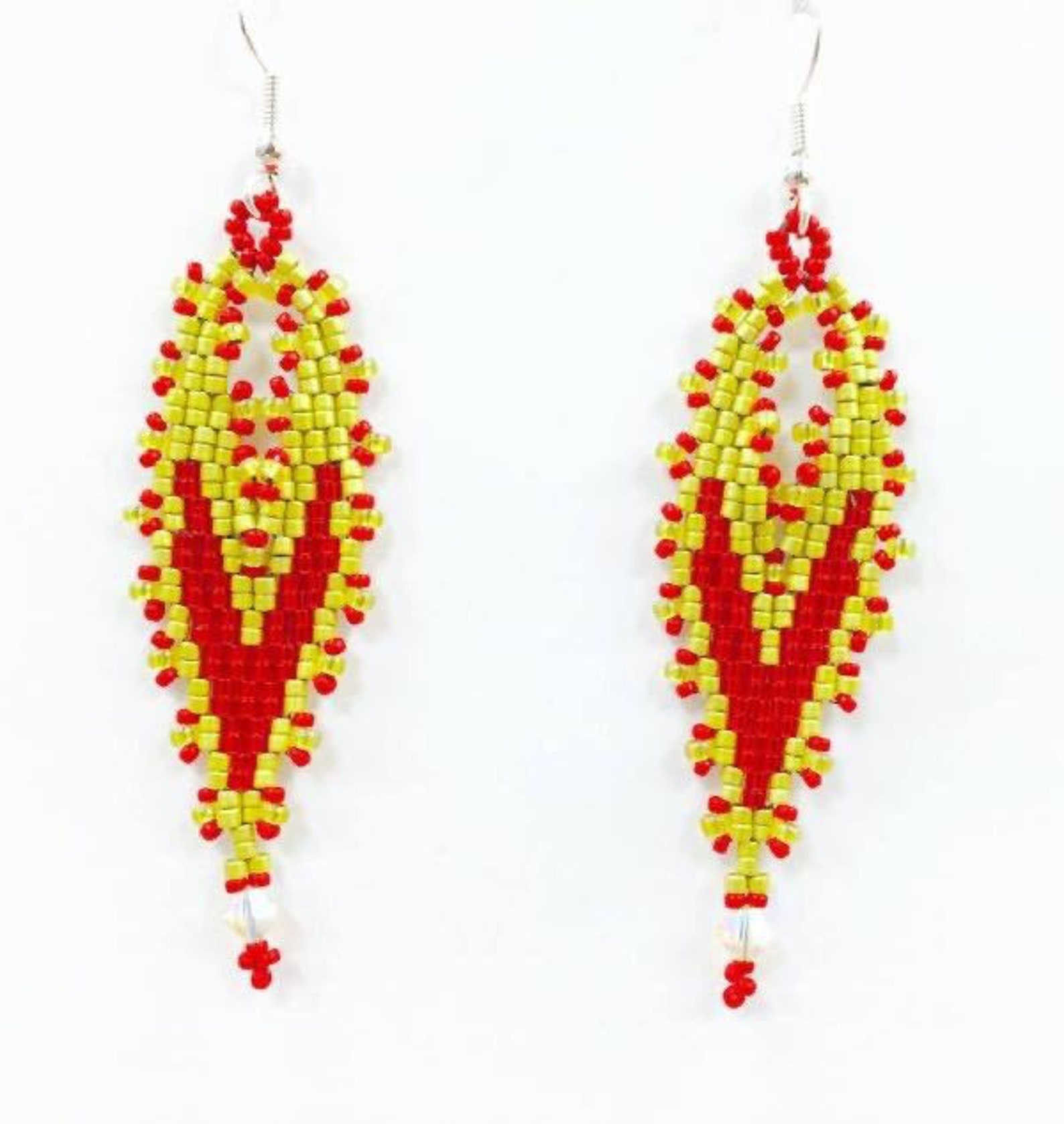 Two Drop Peyote Feather Earrings Beading Pattern Beading Tutorial - Etsy