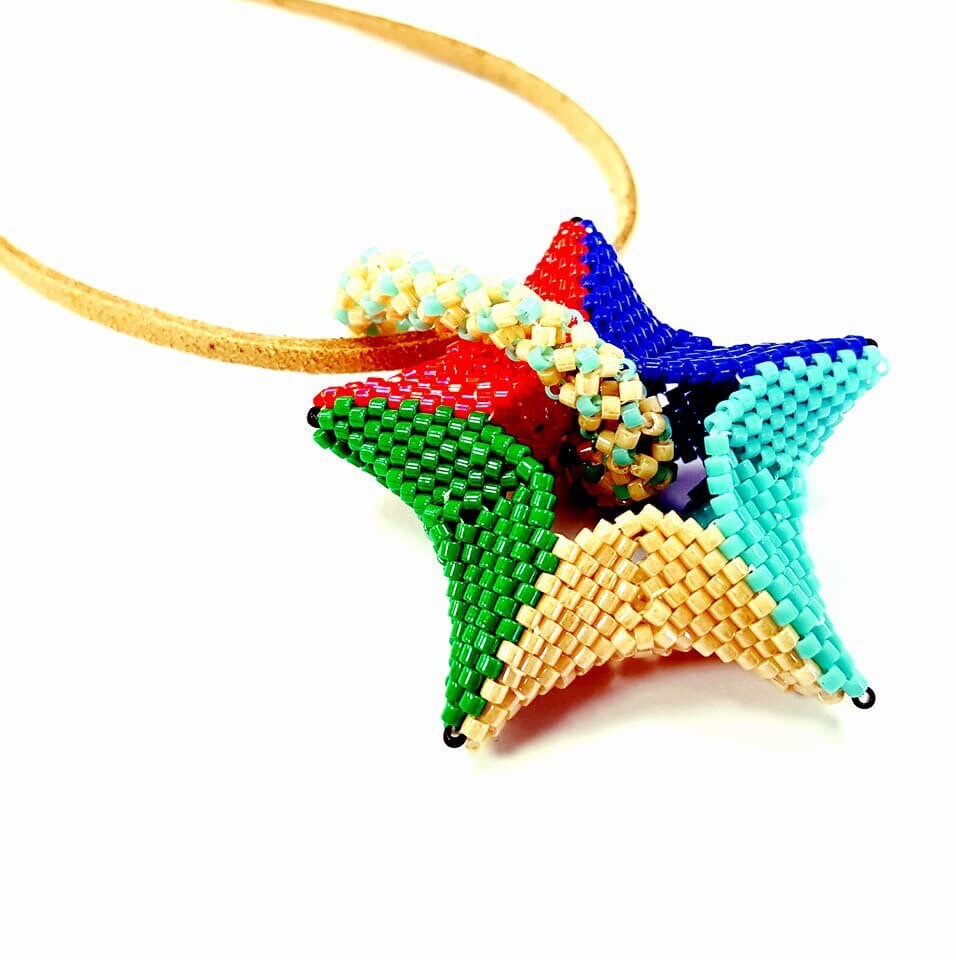 Peyote Stitch Herringbone Chenille Rope 3D Geometric Star - Etsy