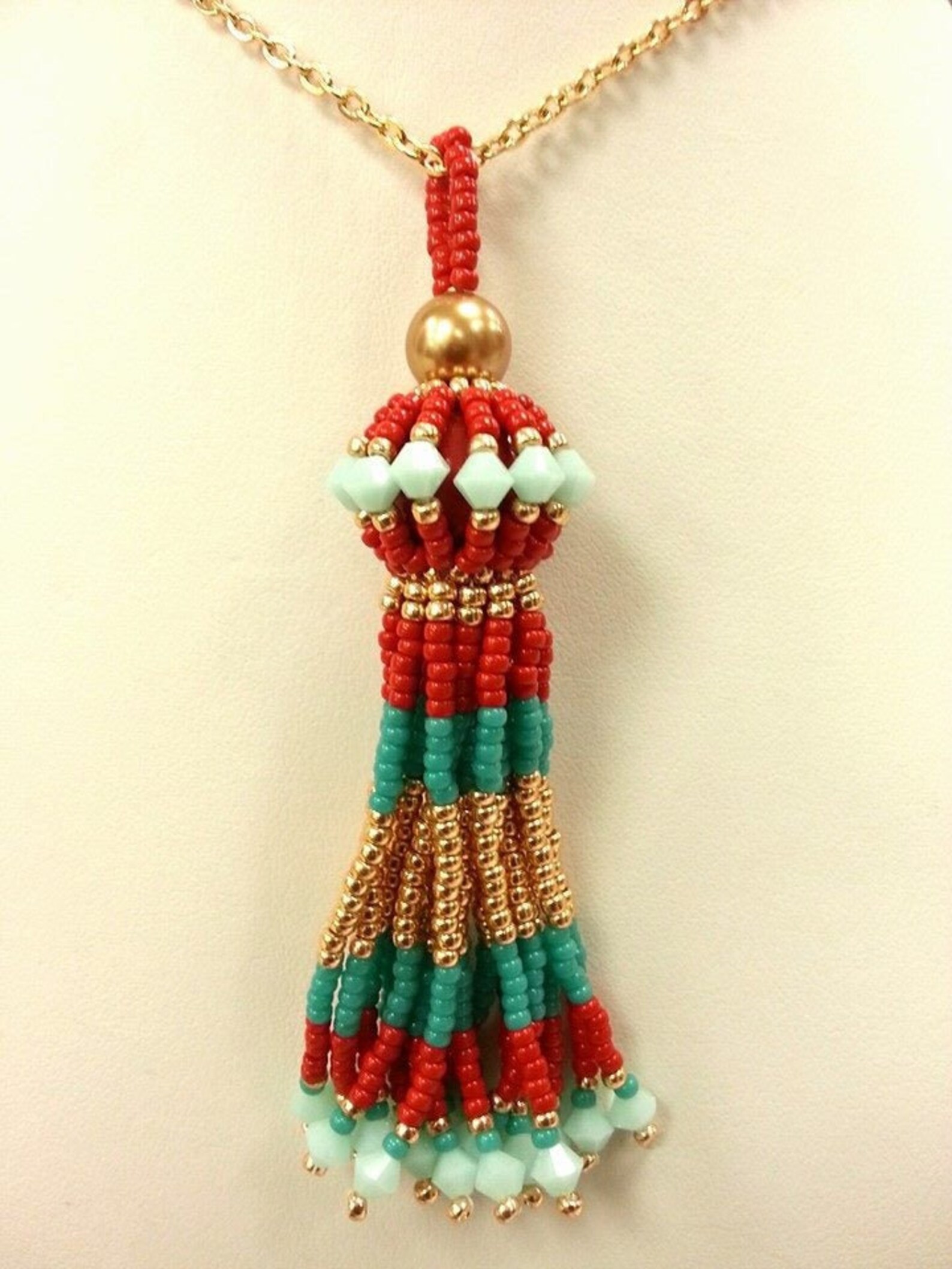 Tassel Pendant Beading Pattern Tutorial Step by Step Photo Instructions ...