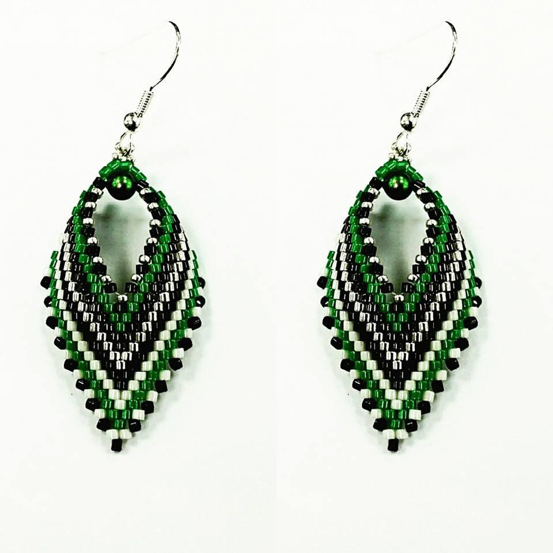 Beading Pattern Russian Leaf Earrings Delica Beads Beadwork Pattern ...