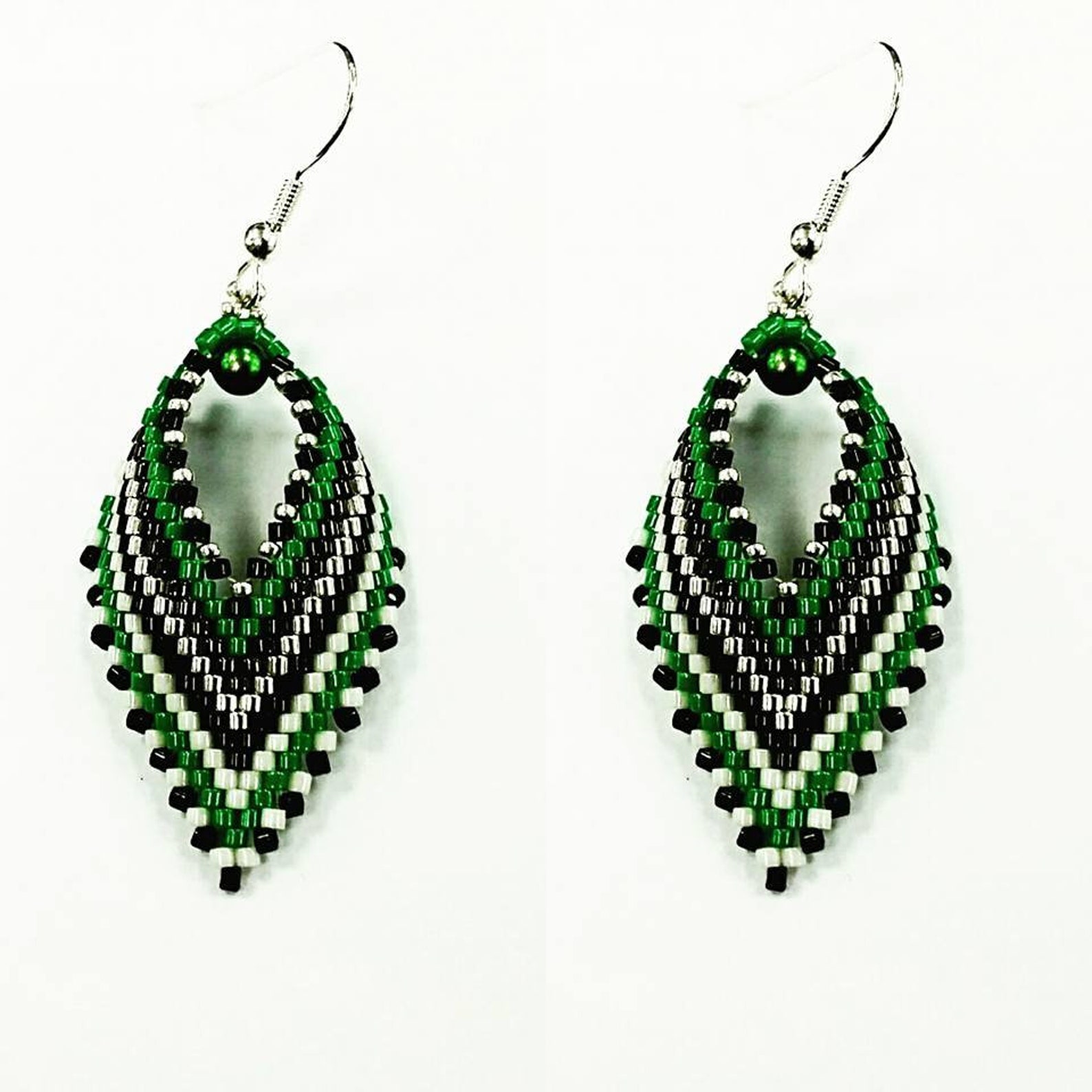 Beading Pattern Russian Leaf Earrings Delica Beads Beadwork Pattern ...