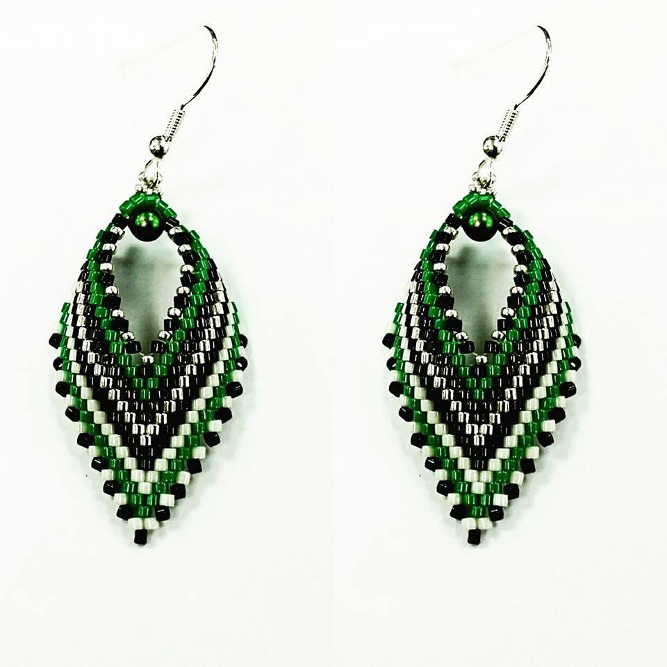 Beading Pattern Russian Leaf Earrings Delica Beads Beadwork Pattern ...