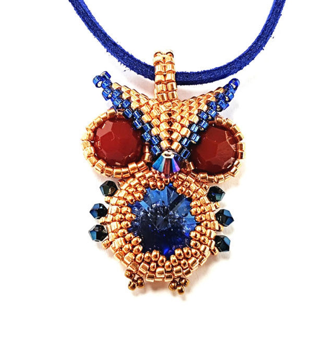 Rivoli Peyote Bezel and Warped Square Bail - Owl Pendant Beading ...