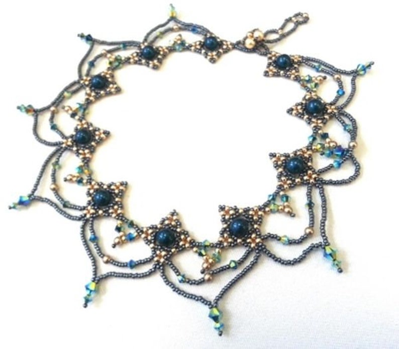 Beading Pattern Netted Beaded Collar Beading Tutorial - Etsy