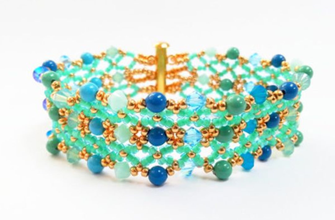 2 Row Cross Weave Beading Pattern Diagram Instructions Beading Tutorial ...