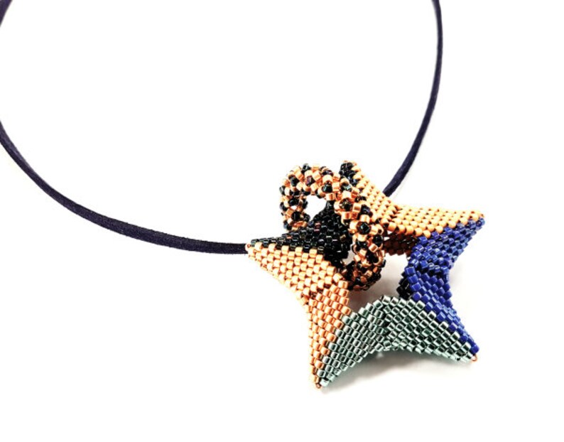 Peyote Stitch Herringbone Chenille Rope 3D Geometric Star - Etsy