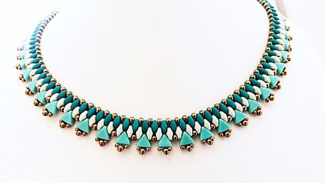 Egyptian Collar Beading Patterns Superduo Kheops Beading Tutorials - Etsy