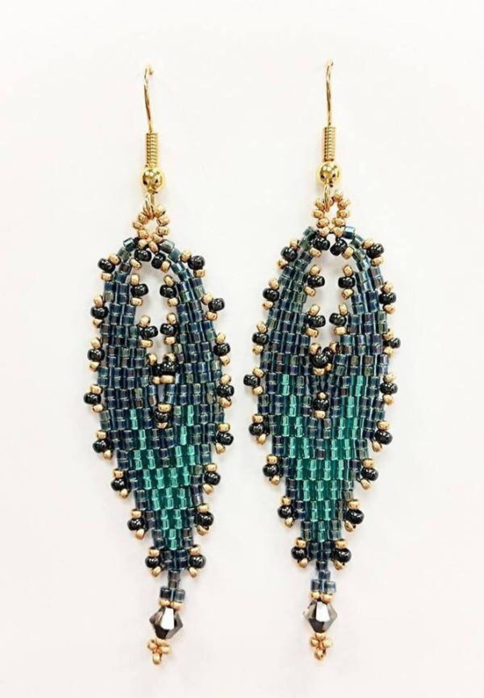 Two Drop Peyote Feather Earrings Beading Pattern Beading Tutorial - Etsy