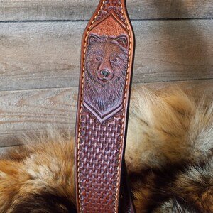 Leather Sling, Custom Strap, Belt, Wildlife, Bear, Grizzly ...
