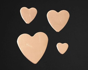 Copper Lopsided Heart 7mm X 6mm Metal Blanks Shape Form for - Etsy