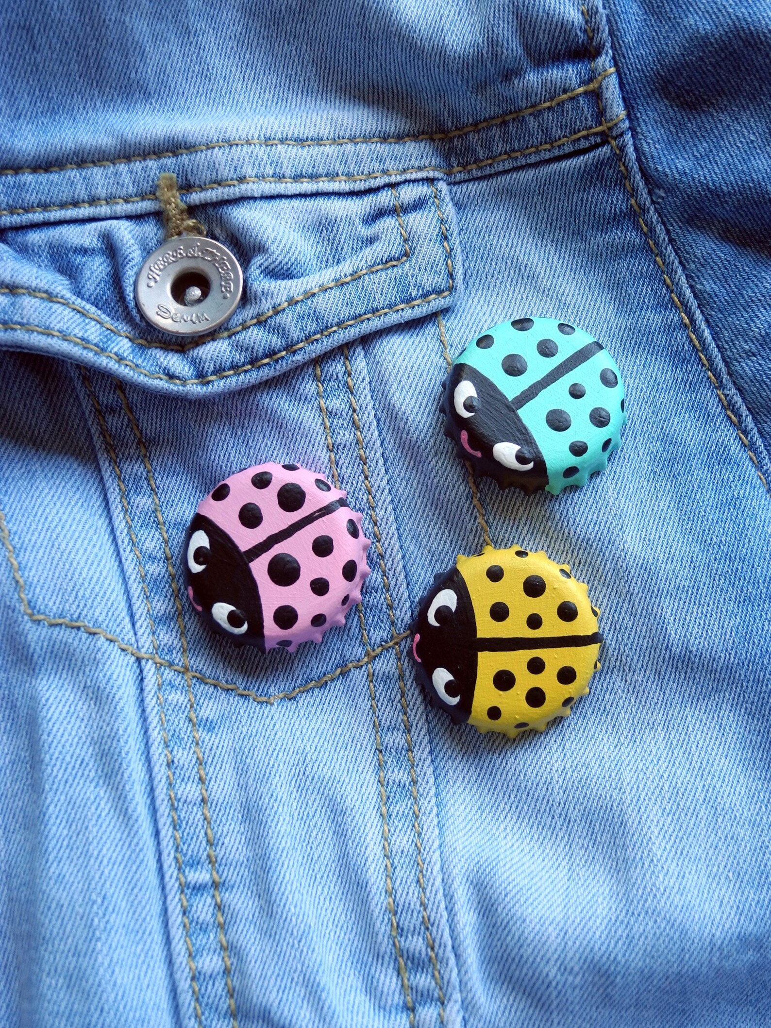 Lucky Beetle Button Lucky to Go Brooch Various Colors | Etsy