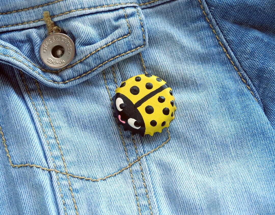Lucky Beetle Button Lucky to Go Brooch Various Colors - Etsy