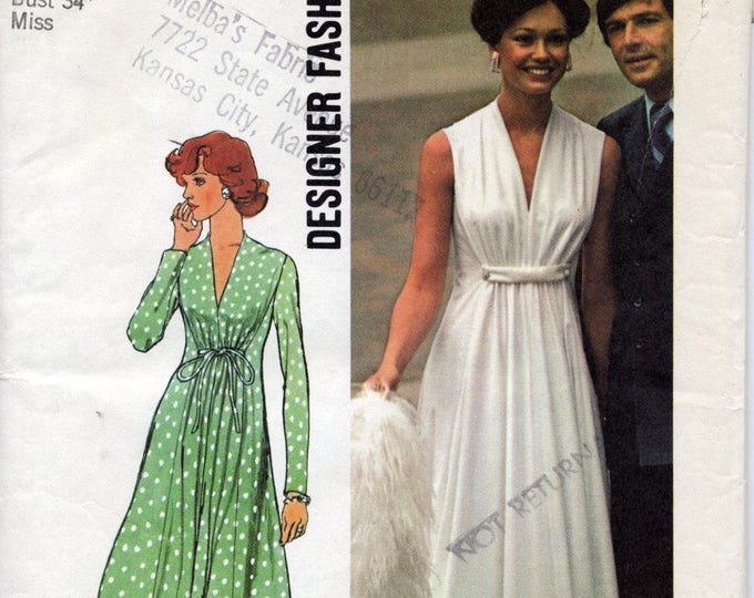 Softly Draped Dress Pattern Two Lengths Simplicity 6672 - Etsy