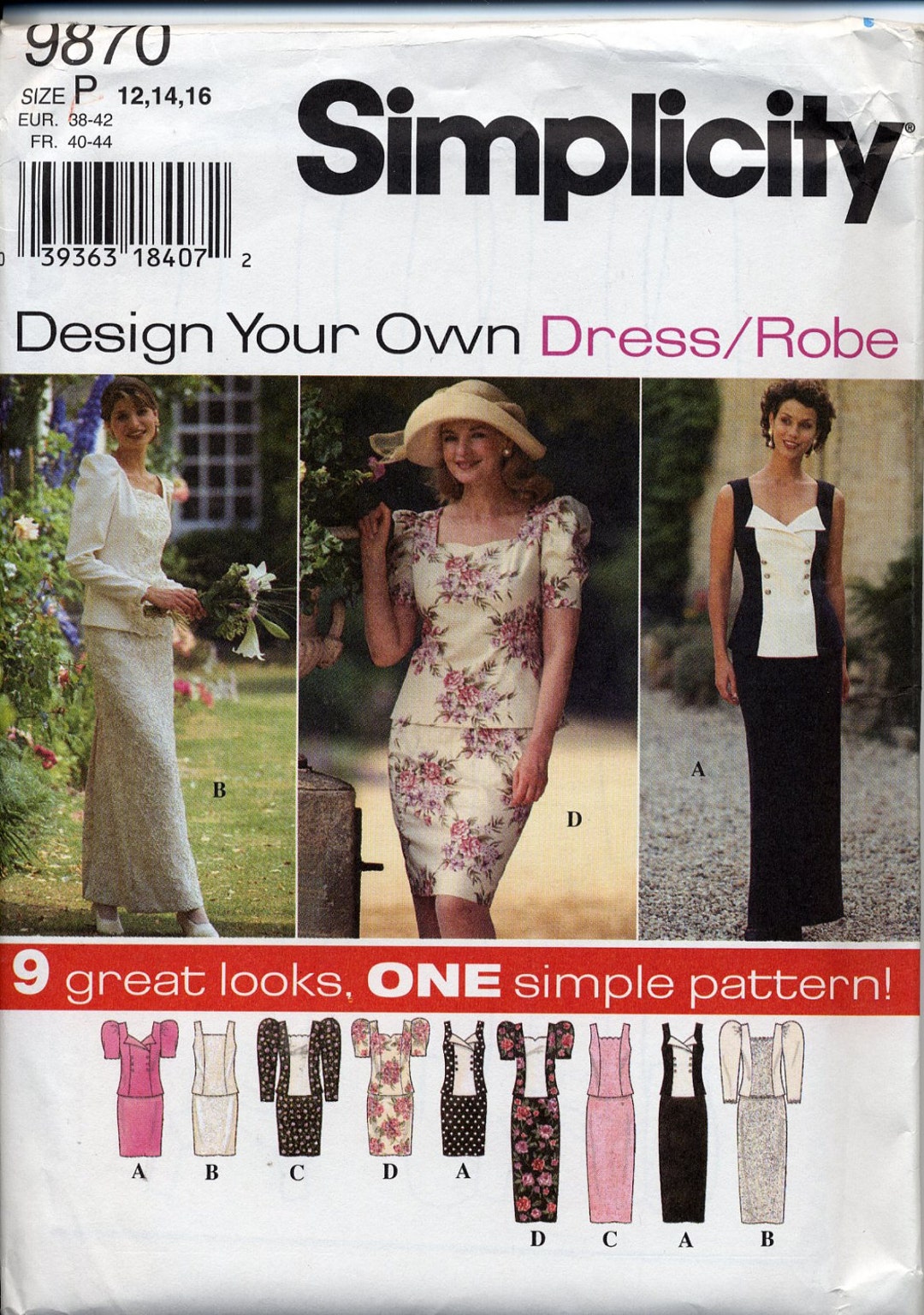 Design Your Own Dress/robe - Simplicity 9870, Misses 12, 14, 16 - Two ...