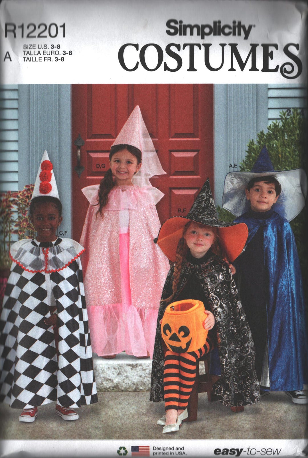 Clown, Witch, Princess, Wizard Children Costumes - Simplicity R12201 ...