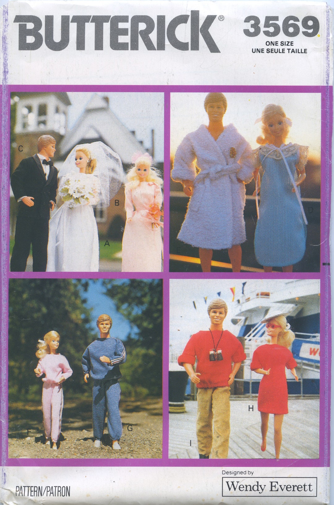 1980s Barbie & Ken Doll Clothes Pattern - Butterick 3569 - UNCUT ...